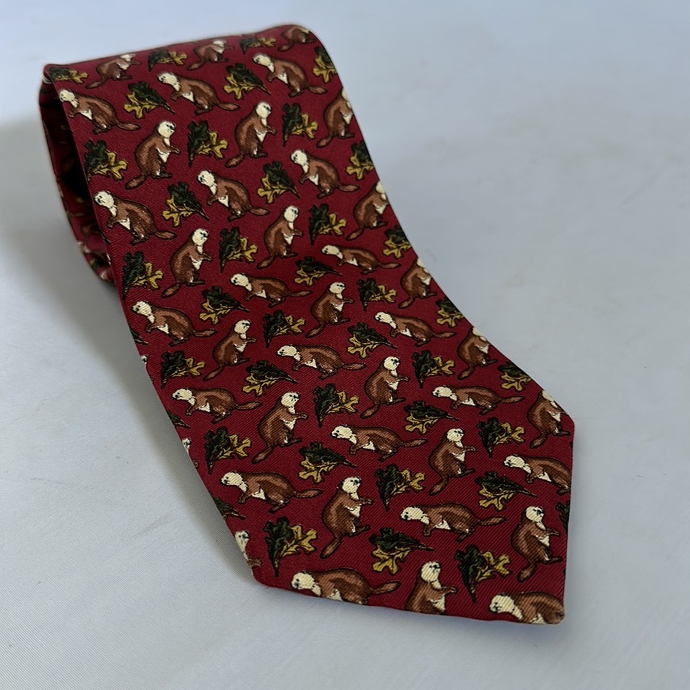 Burberry Vintage Rare Beaver Novelty Tie Burberry’s - Gem